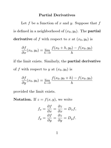 Understanding Partial Derivatives Pdf Derivative Mathematical Objects