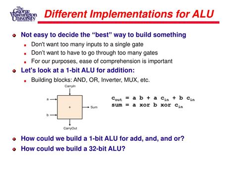 Ppt Csci 136 Computer Architecture Ii Constructing An Arithmetic Logic Unit Powerpoint