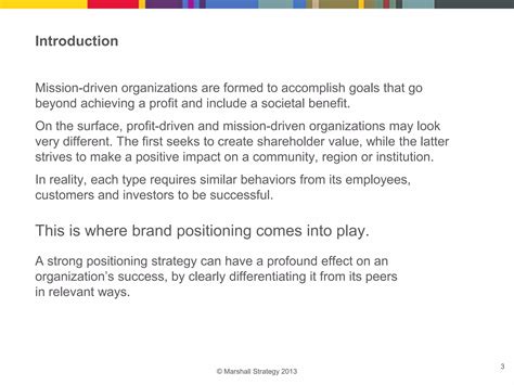 Positioning Mission Driven Organizations Ppt