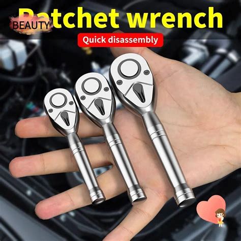 Beauty 1 ชิ้น Compact Spanner 72 ฟันสั้นประแจวงล้อ 1 4 3 8 1 2 ซ่อมเครื่องมือ Mini Quick