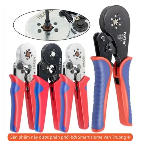 Kiềm bấm cos vuông IWISS HSC8 6 4 tự điều chỉnh cos ống tròn cos pin Dùng để bấm các đầu cos từ