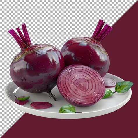 Premium Psd 3d Rendering Of A Red Beet Root With Leaves On