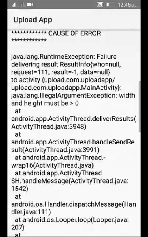 Android App Is Crashing When Taken Picture Using Actionimagecapture