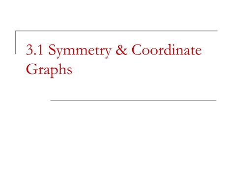 Ppt 31 Symmetry And Coordinate Graphs Powerpoint Presentation Id9446339