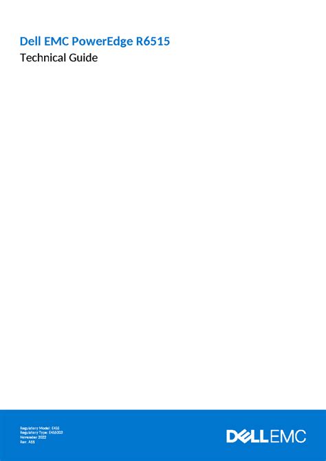 Dell EMC PowerEdge R6515 Technical Guide And Specifications Studocu