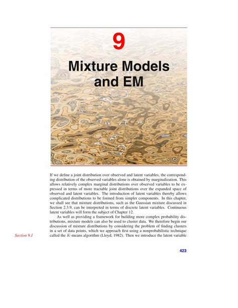 Pdf Pattern Recognition And Machine Learning · Mixture Models And Em Pattern