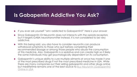 Ppt Is Gabapentin Addictive Powerpoint Presentation Free Download
