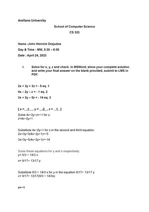 CS322Finals Activity 2 Orejudos CODES Import Numpy As Np Import