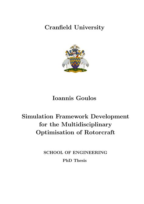 Pdf Simulation Framework Development For The Multidisciplinary