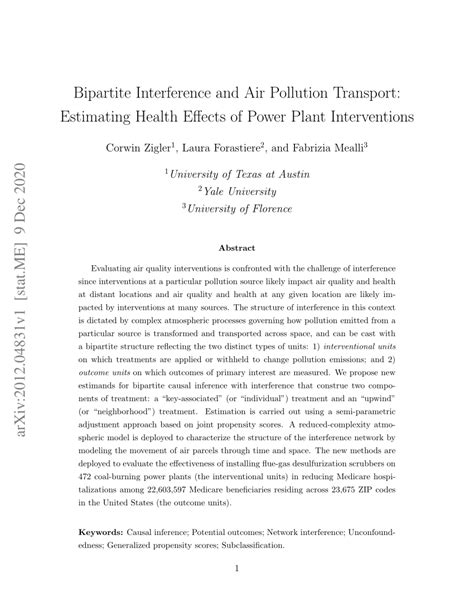Pdf Bipartite Interference And Air Pollution Transport Estimating