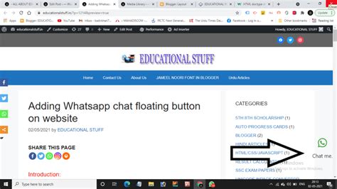 Adding Whatsapp Chat Floating Button On Website Educational Stuff
