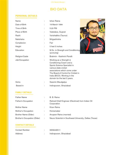 Ishan Raina Biodata Pdf