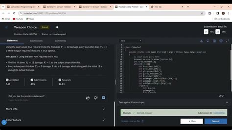 Codechef Contest Problem No 2 Weapon Choice Youtube