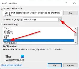 How To Use The FACT Or FACTDOUBLE Function In Excel