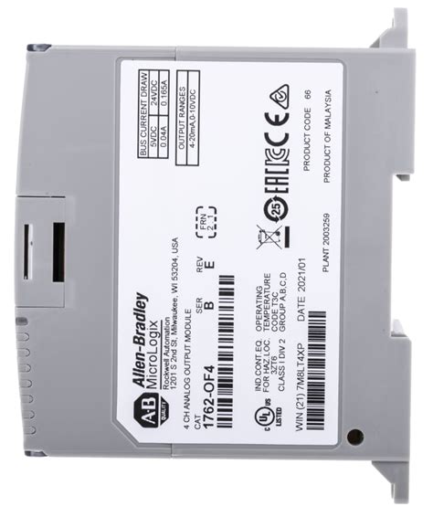 1762 Of4 Allen Bradley Allen Bradley 1762 Series Plc I O Module For Use With Micrologix 1100