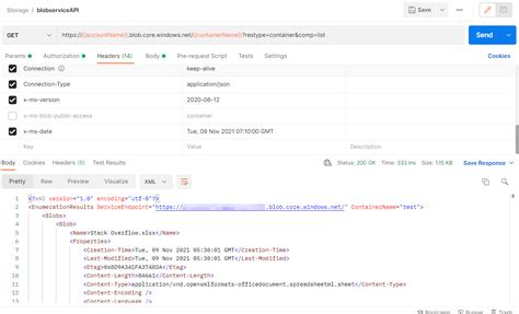 Azure Blob Storage I Am Facing Issues For Get Container Acl And Set Container Acl Rest Api