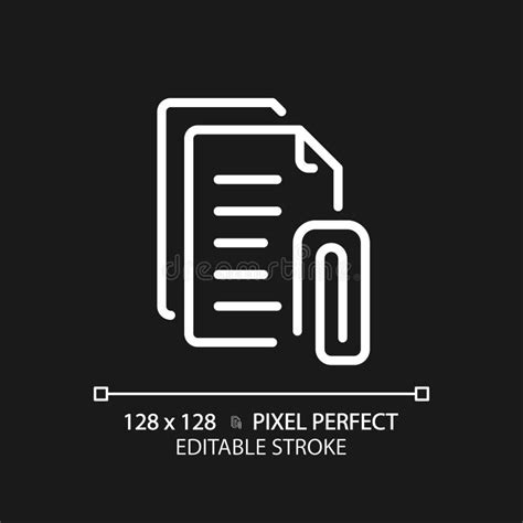 2d Customizable Attachment Thin Linear White Icon Stock Vector Illustration Of Supplementary