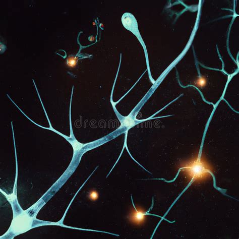 Microscopic View Of Neurons Brain Connections Synapses Stock Illustration Illustration Of