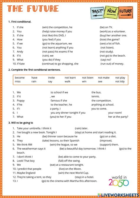 A Simple Worksheet To Practise The Future Tense With Willaffirmative