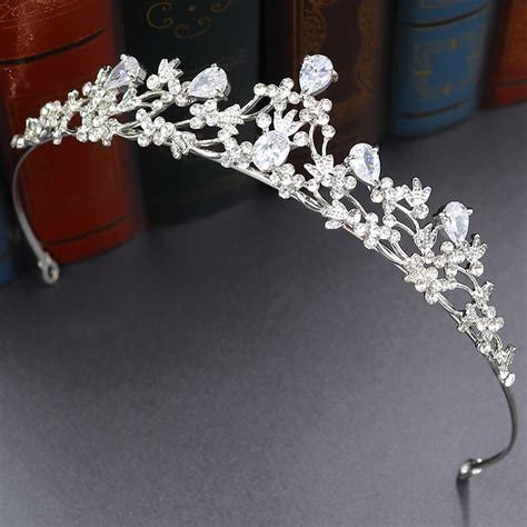 Crystal Tiaras And Crowns With Cz Wedding Tiara Headpiece For Bride