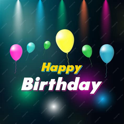 생일 축하 파티 배너 디자인 템플릿 프리미엄 벡터