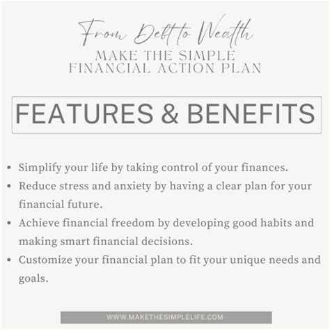 Make The Simple Financial Action Plan With Bonus Editable Template Etsy