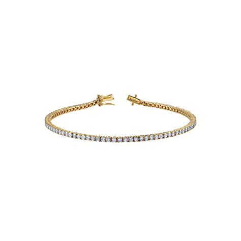 Tennis Anklet White Diamond 14k Yellow Gold The Last Line