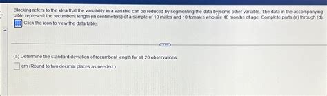 Solved Blocking Refers To The Idea That The Variability In A