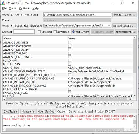 Cmake 编译cppcheck （failed To Run Msbuild Command）failed To Run Msbuild Command Msbuildexe To