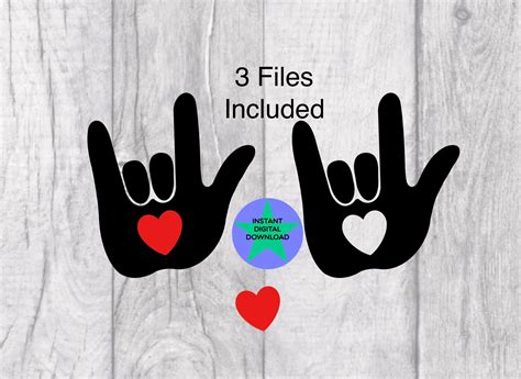 I Love You Sign Language Symbol With Heart