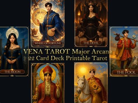 Printable Tarot Cards Major Arcana 22 Card Deck Vena Tarot Pdf Png