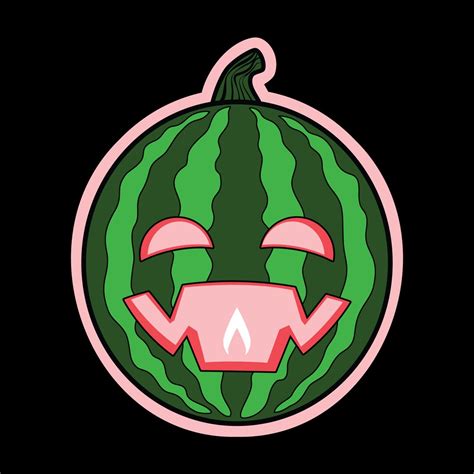 Summerween Watermelon Jack O Lantern Sticker Happy Halloween Fan T
