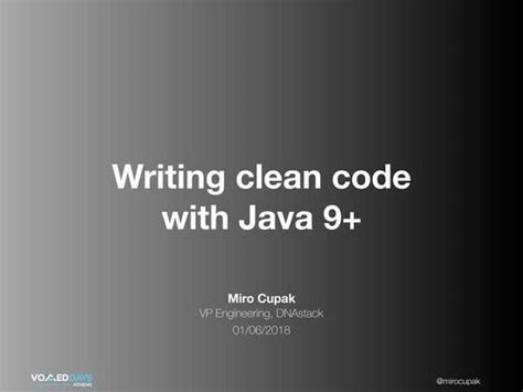 Writing Clean Code With Modern Java Ppt