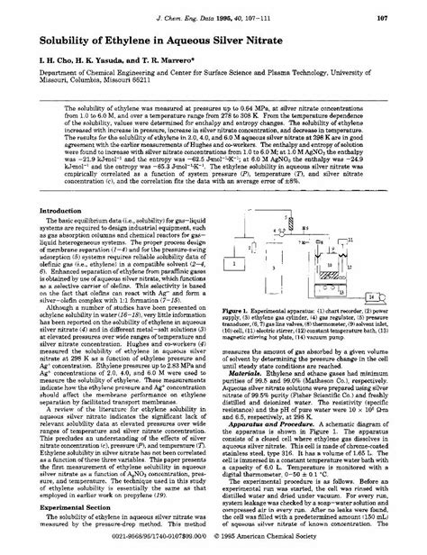 Pdf Solubility Of Ethylene In Aqueous Silver Nitrate Dokumen Tips