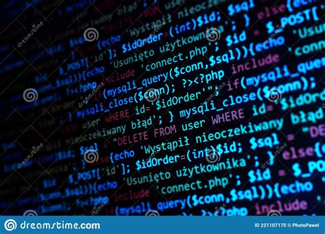 Software Development Pattern Programmer Monitor With Php Language Code Closeup Tablet Screen