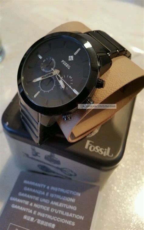 Fossil Fs 4531 Herren Uhr Diamant Akzent Chronograph Black Schwarz And Mit Box
