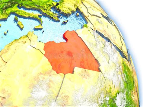Libya On Model Of Earth Stock Illustration Illustration Of Satellite 91848838
