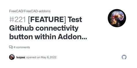 Feature Test Github Connectivity Button Within Addon Manager Ui Issue Freecad Freecad