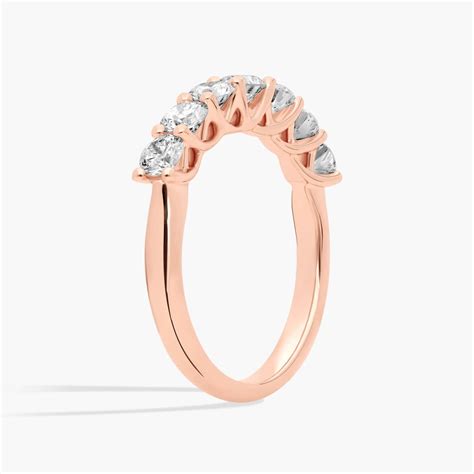 Seven Stone Trellis Lab Grown Diamond Ring In 14k Rose Gold 1 Ct Tw