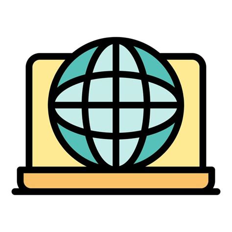 Premium Vector Global Laptop Web Icon Outline Global Laptop Web