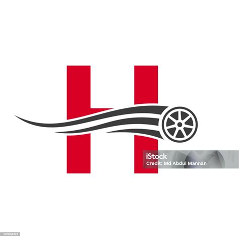 스포츠 자동차 편지 H 자동차 자동차 수리 로고 디자인 개념 운송 타이어 아이콘 벡터 템플릿 로고에 대한 스톡 벡터 아트 및 기타 이미지 Istock
