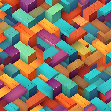 Premium Vector Seamless Pattern With Colorful 3d Cubes Vector Illustration