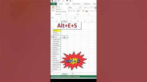 mastering excel transpose function alt e s and ctrl c for copying data