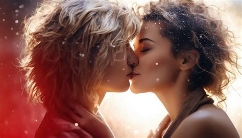 Premium Photo Two Lesbians Kissing Valentines Day Concept