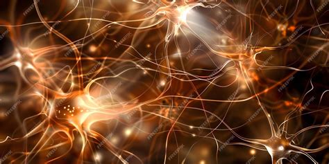 Neuron Illustration Branching Dendrites And Nerve Endings In Action Concept Neuroscience Biology