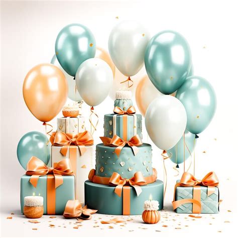 Цветной фон дня рождения с воздушными шарами Генеративные ИИ