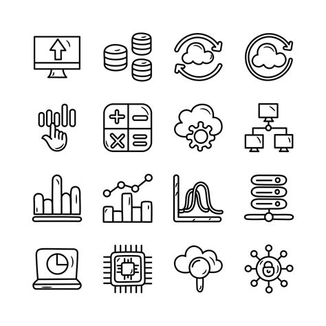 Data Outline Icon Design Illustration Data Symbol On White Background Eps 10 File Set 1