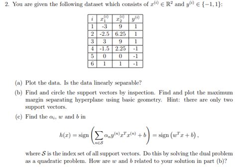 Solved You Are Given The Following Dataset Which Consists Chegg