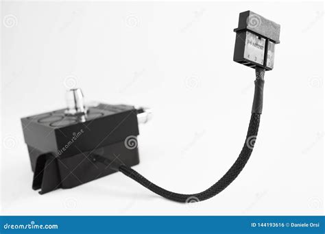 Closeup View Of Inside Parts Cables And Connectors Of A Modern Modded Computer Stock Photo