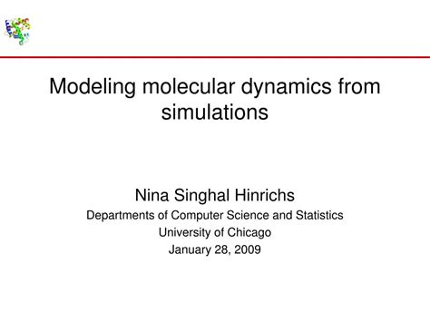 PPT Modeling Molecular Dynamics From Simulations PowerPoint Presentation ID